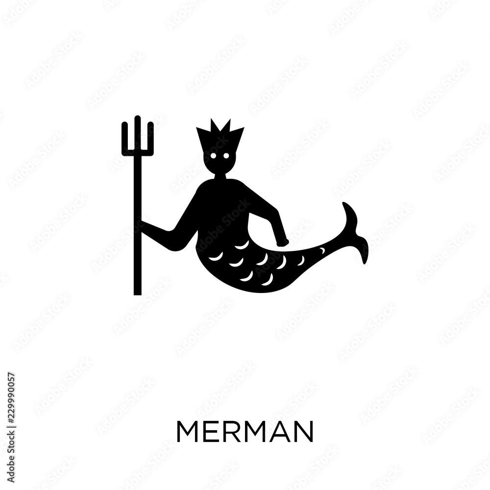 Merman icon. Merman symbol design from Fairy tale collection. Stock ...