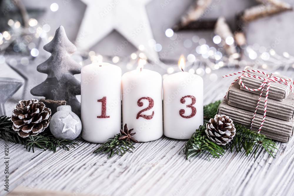 Dritter Advent Karte Stock Photo | Adobe Stock