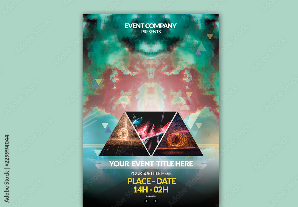Colorful Triangle Poster Layout Stock Template | Adobe Stock