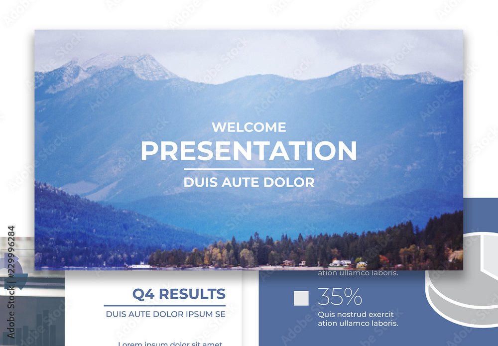 Blue and White Presentation Layout Stock Template | Adobe Stock