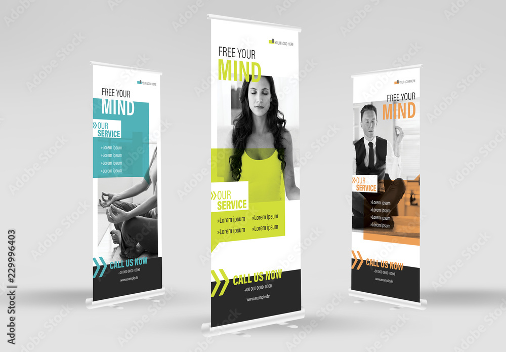 Vertical Banner Advertisement Layouts with Speech Bubble Elements Stock ...