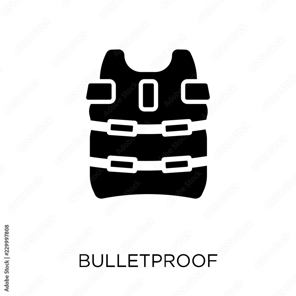 Bulletproof icon. Bulletproof symbol design from Army collection ...