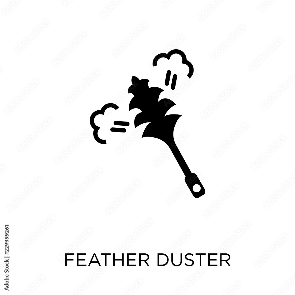 Feather duster icon. Feather duster symbol design from Cleaning ...