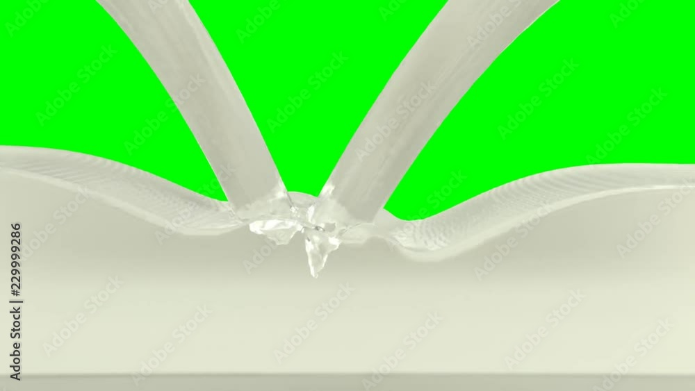 Animated corn or sugar syrup or other clear dense liquid pouring from ...