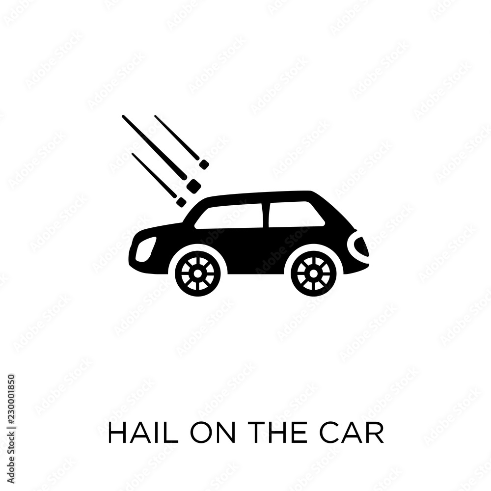 Vetor de Hail on the car icon. Hail on the car symbol design from ...