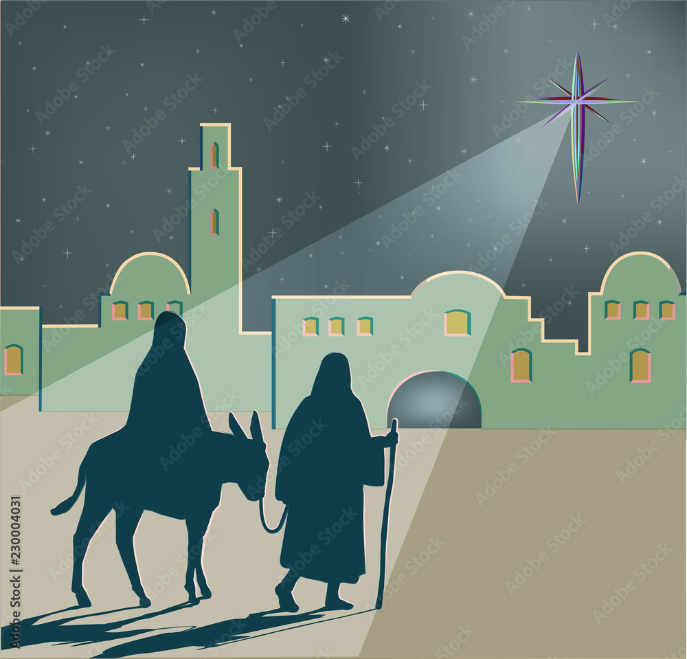 Mary And Joseph On A Donkey Clipart