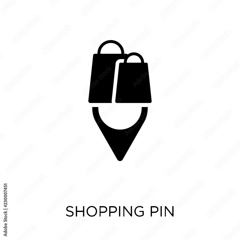 Shopping Pin icon. Shopping Pin symbol design from Maps and locations ...