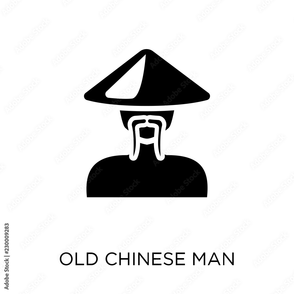 Old chinese man icon. Old chinese man symbol design from People ...