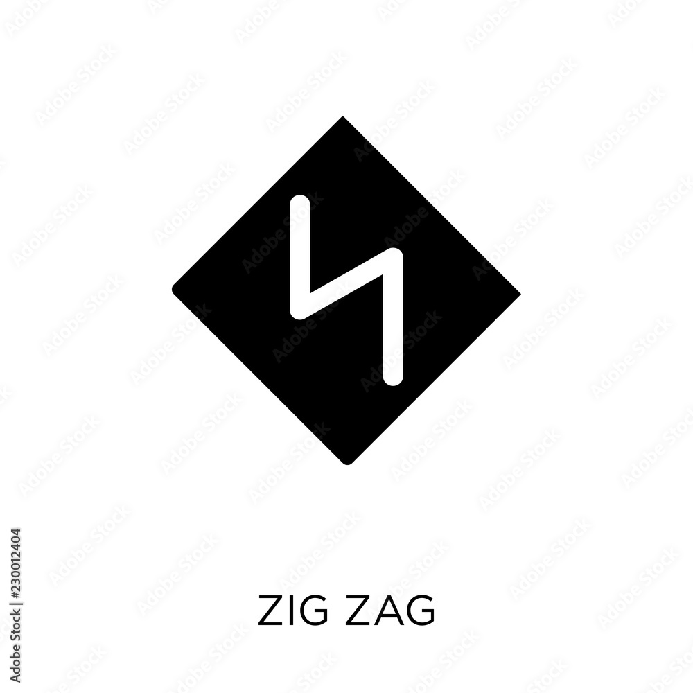 Zig Zag sign icon. Zig Zag sign symbol design from Traffic signs ...
