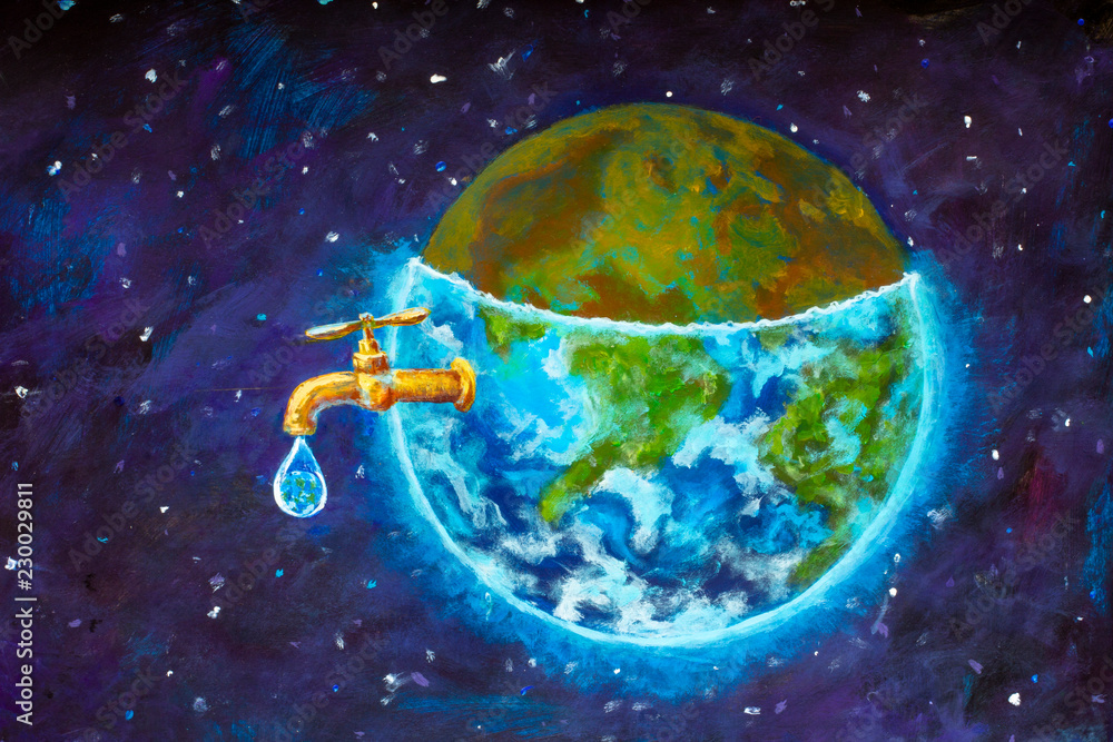 Water crisis, water shortage problem, drought, save water - the concept ...