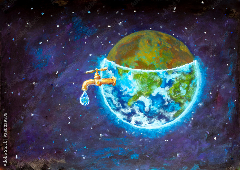 Water crisis, water shortage problem, drought, save water - the concept ...