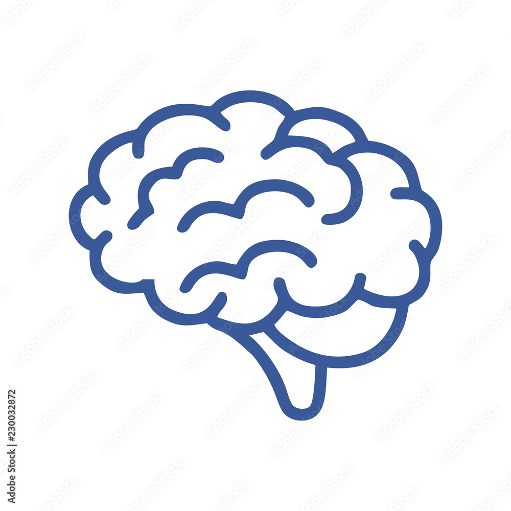 brain simple icon Stock Photo | Adobe Stock