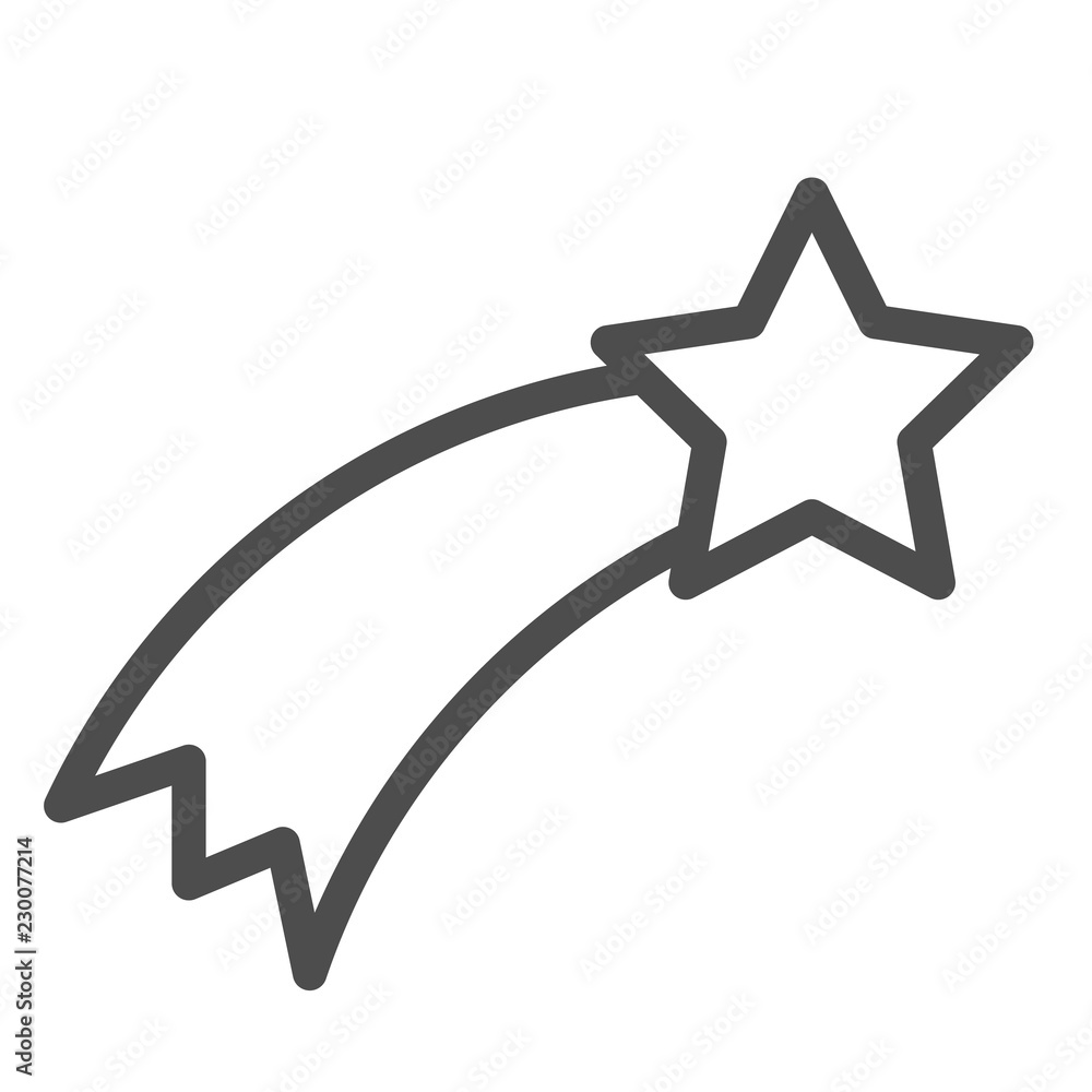 Shooting star line icon. Falling star vector illustration isolated on ...