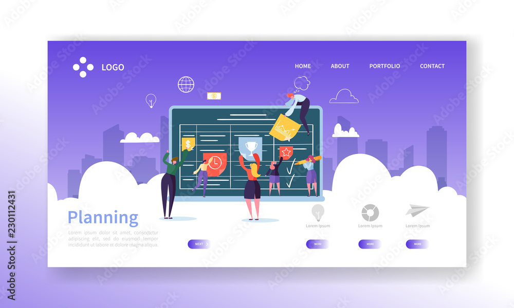 Workflow Management Concept Landing Page. Business People Characters ...