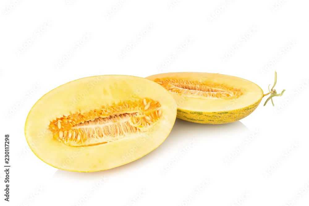 Hamigua Melon, Hami Melon, Hami Cantaloupe isolated on white background ...