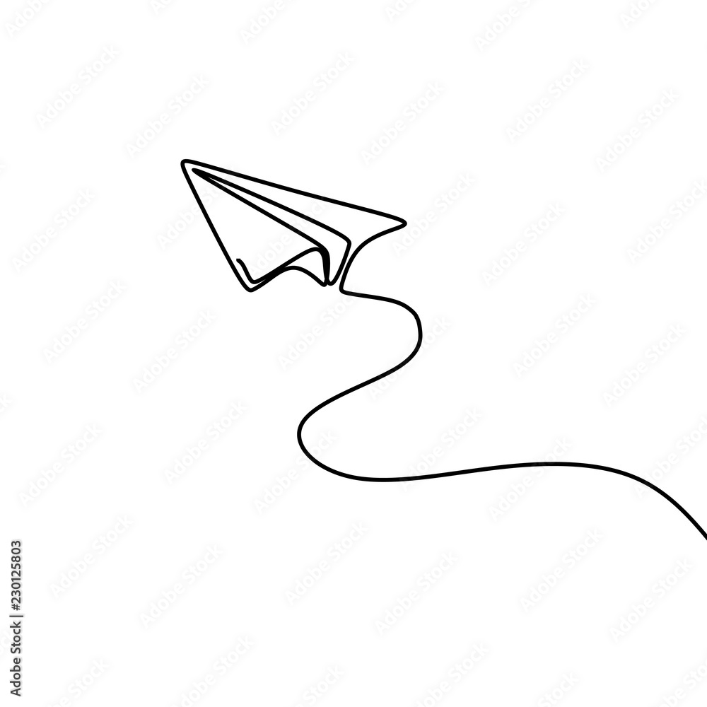 Paper Plane Drawing Vector Using Continuous Single One Line Art Style paper-plane-drawing-vector-using-continuous-single-one-line-art-style