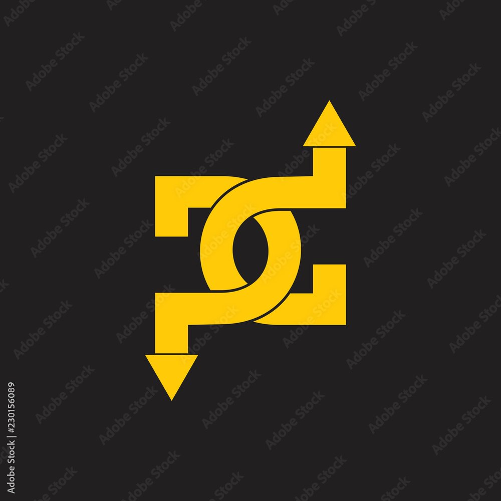 letter pd linked arrow logo vector Stock Vector | Adobe Stock