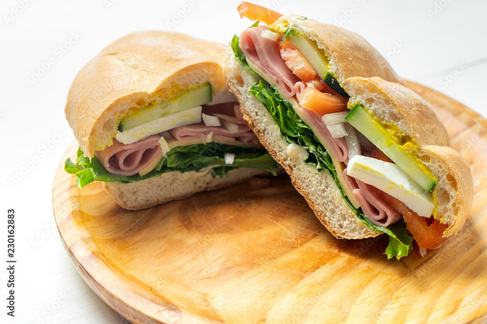 Mexican ham sandwich. "Torta" Stock Photo | Adobe Stock