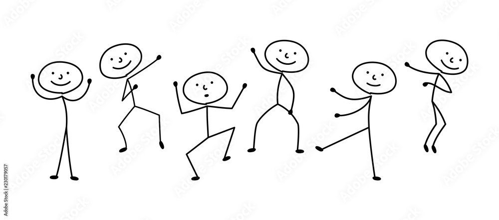 stick figure man dancing Stock Vector | Adobe Stock