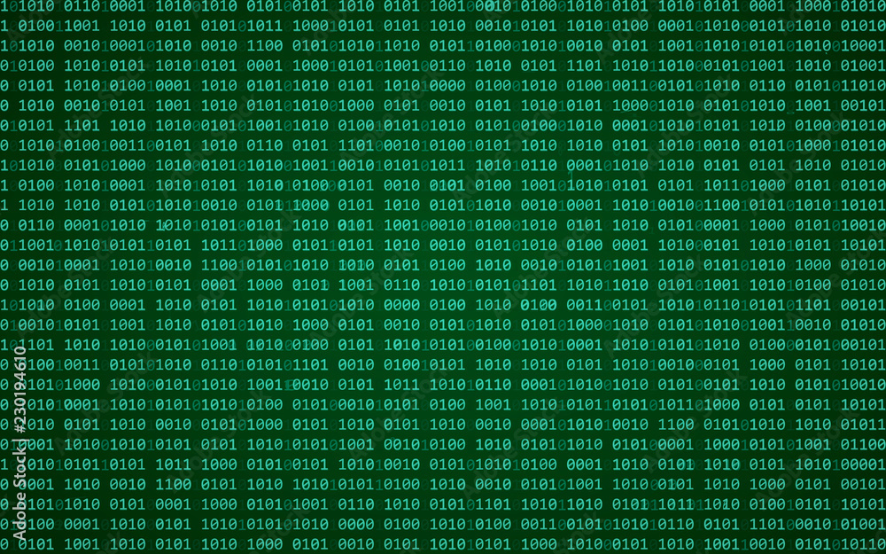 Digital binary data and streaming binary code background. Matrix background with digits 1.0 ...