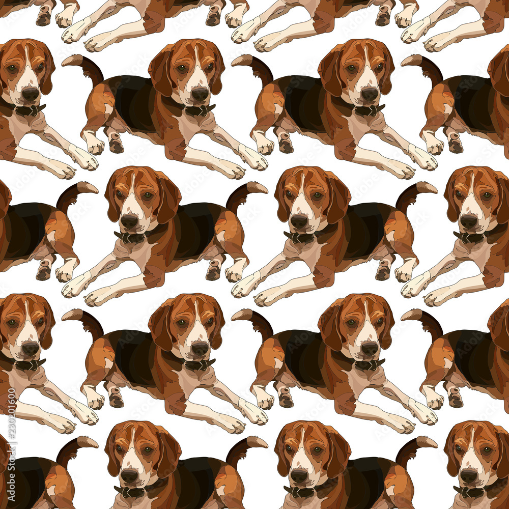 Seamless background with dogs wall mural wallpaper | Muraledesign.com