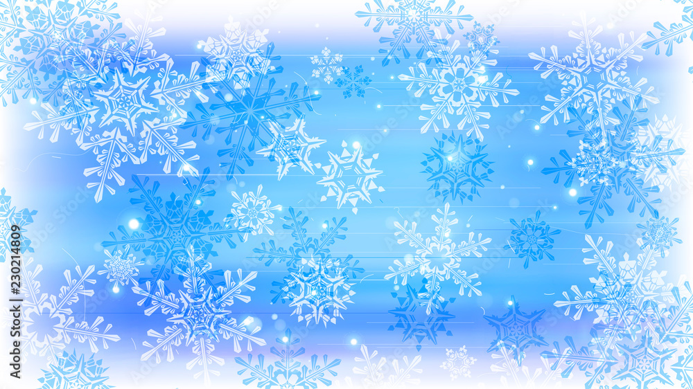 Snowflakes and festive lights - vector background with beautiful ...