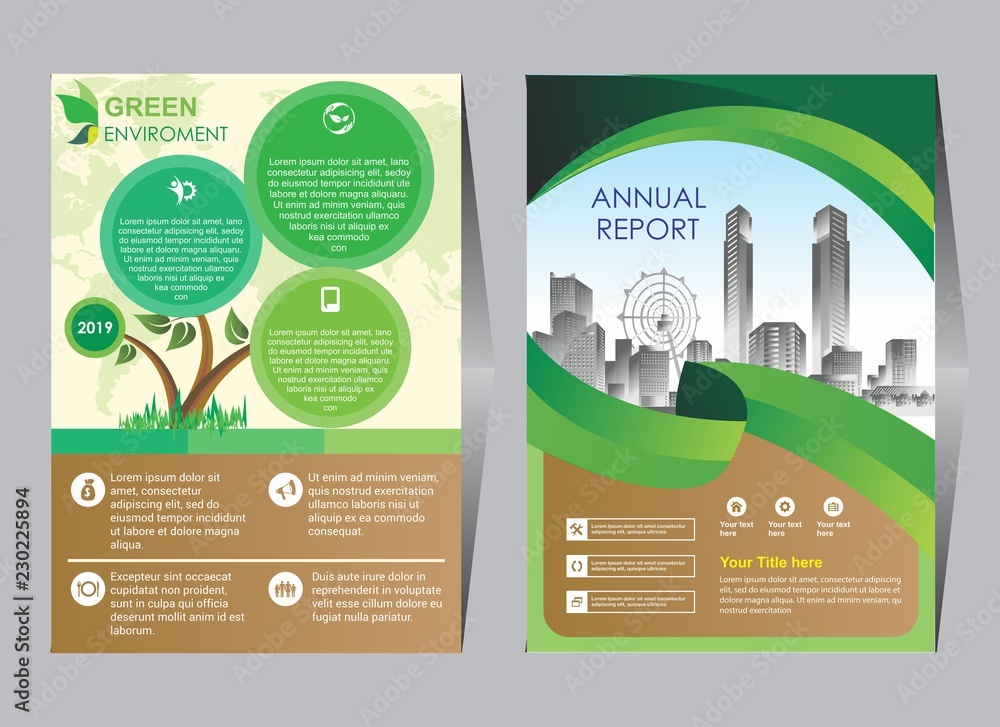 Green ecology design on background.Brochure template layout,cover ...
