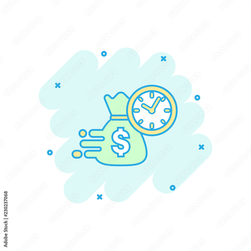 Vector cartoon business and finance management icon in comic style ...