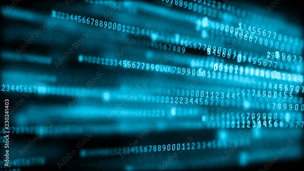 Digital background matrix. Binary computer code. Hacker concept. 3d ...