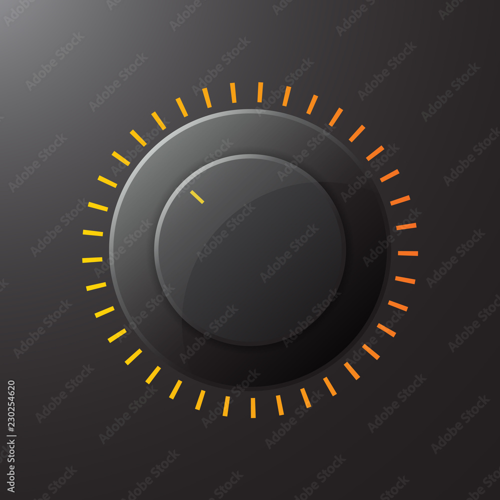 Manual control knob plastic, volume settings, sound control. Vector ...