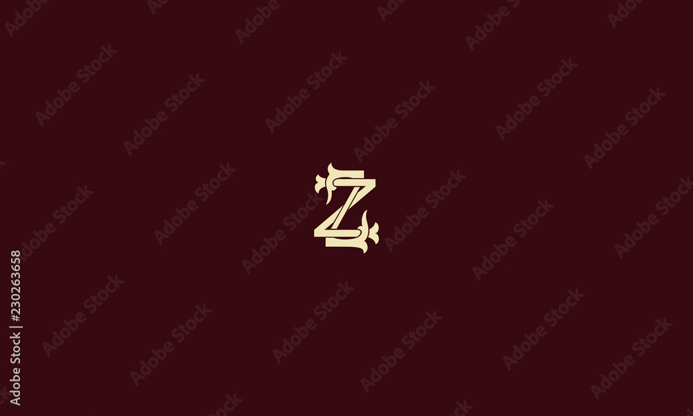 LETTER Z AND Z SIGNATURE LOGO WITH CIRCLE FRAME FOR LOGO DESIGN OR ...