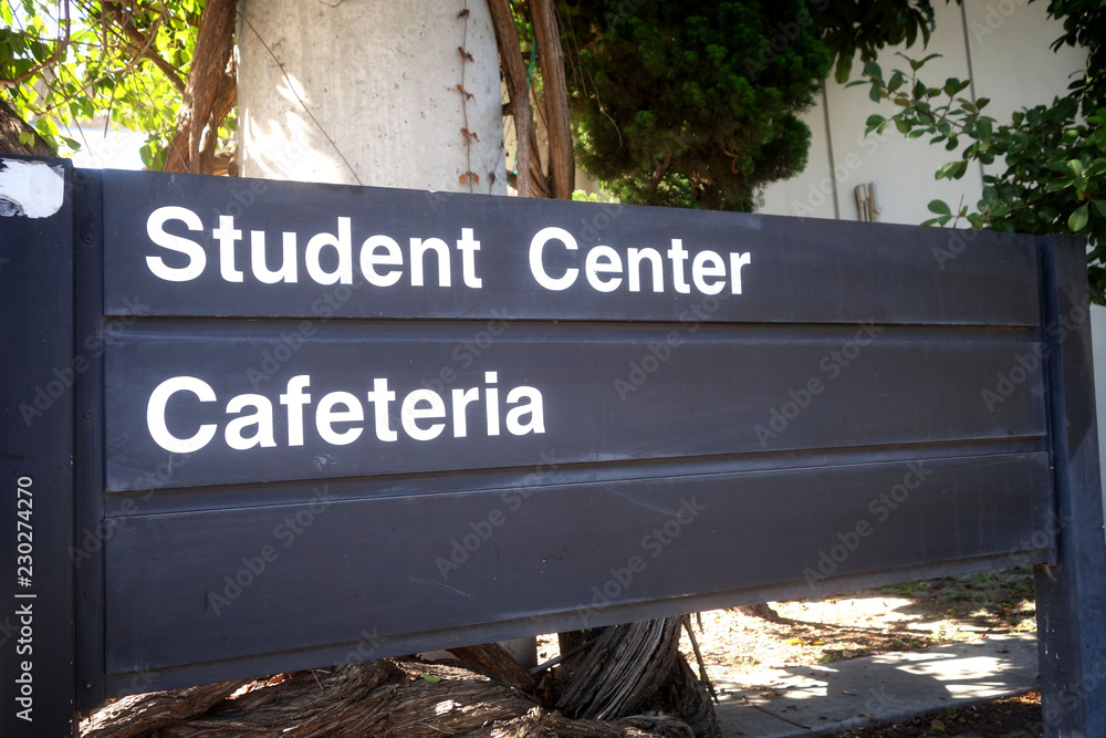 student center and cafeteria sign Stock Photo | Adobe Stock