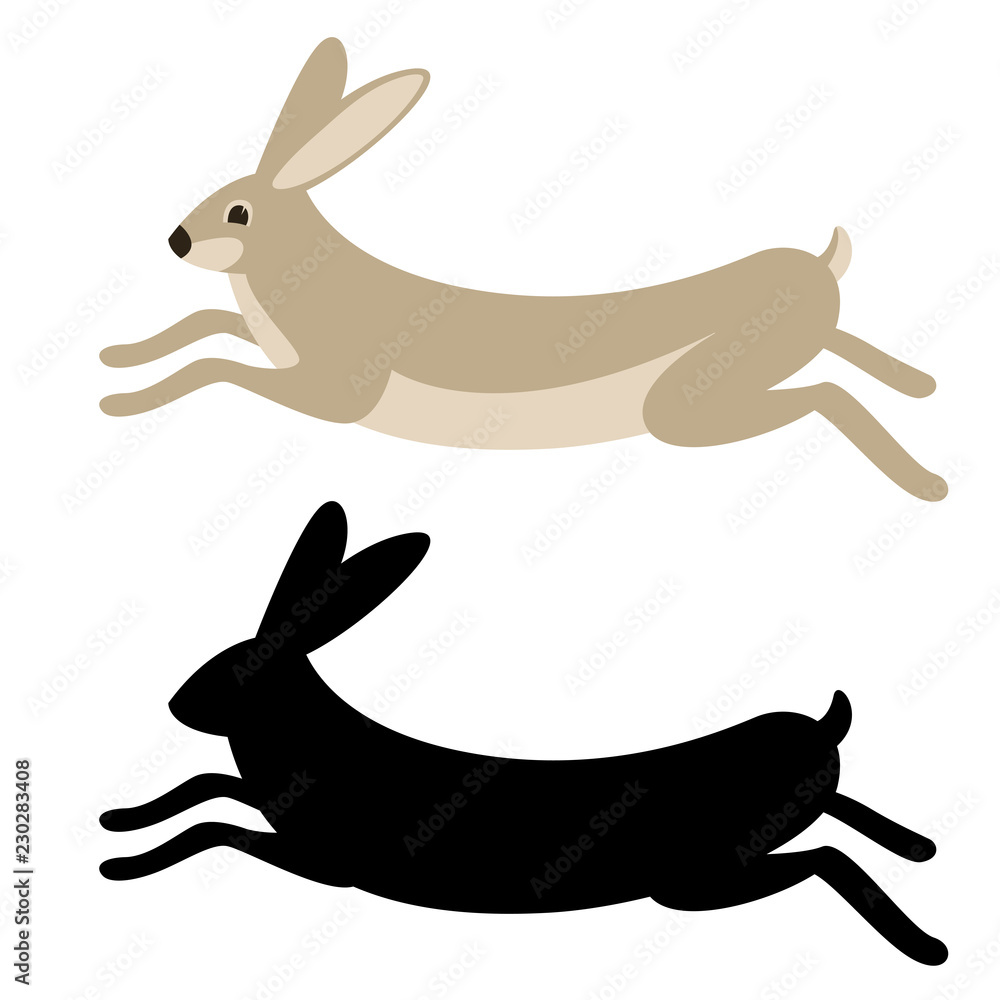 cartoon rabbit vector illustration flat style profile Stock Vector ...
