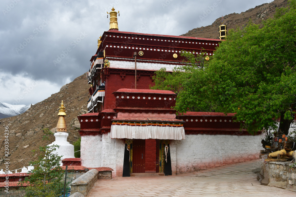China,Tibet, Lhasa. The ancient monastery Pabongka in June, 7th century ...