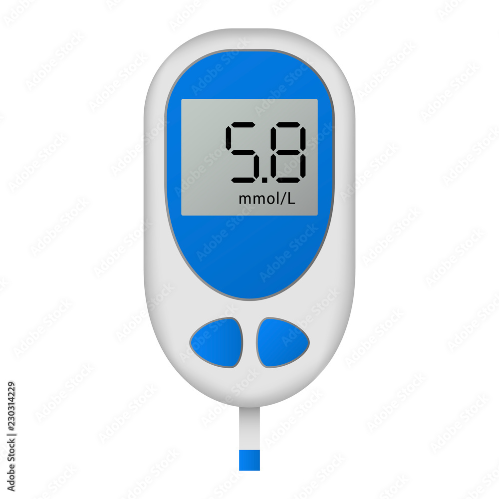 Glucometer icon. Realistic illustration of glucometer vector icon for ...
