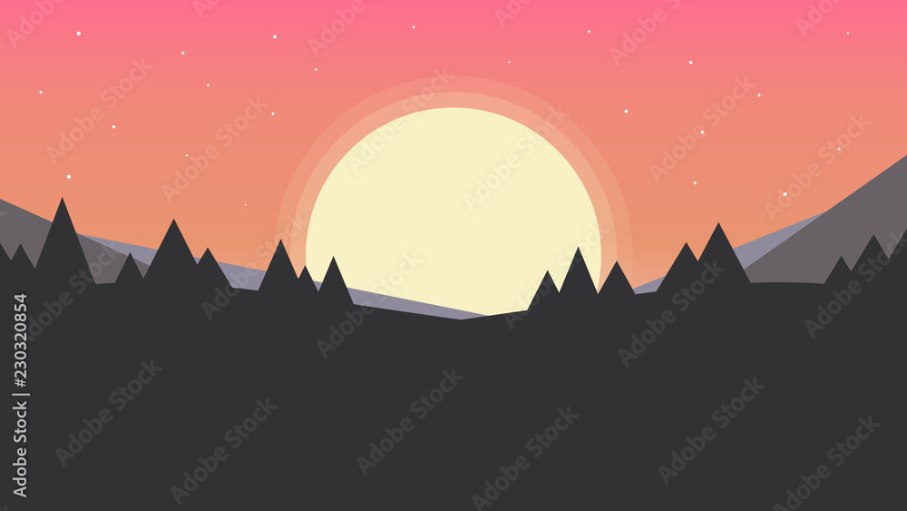 Simple Sunset Landscapes