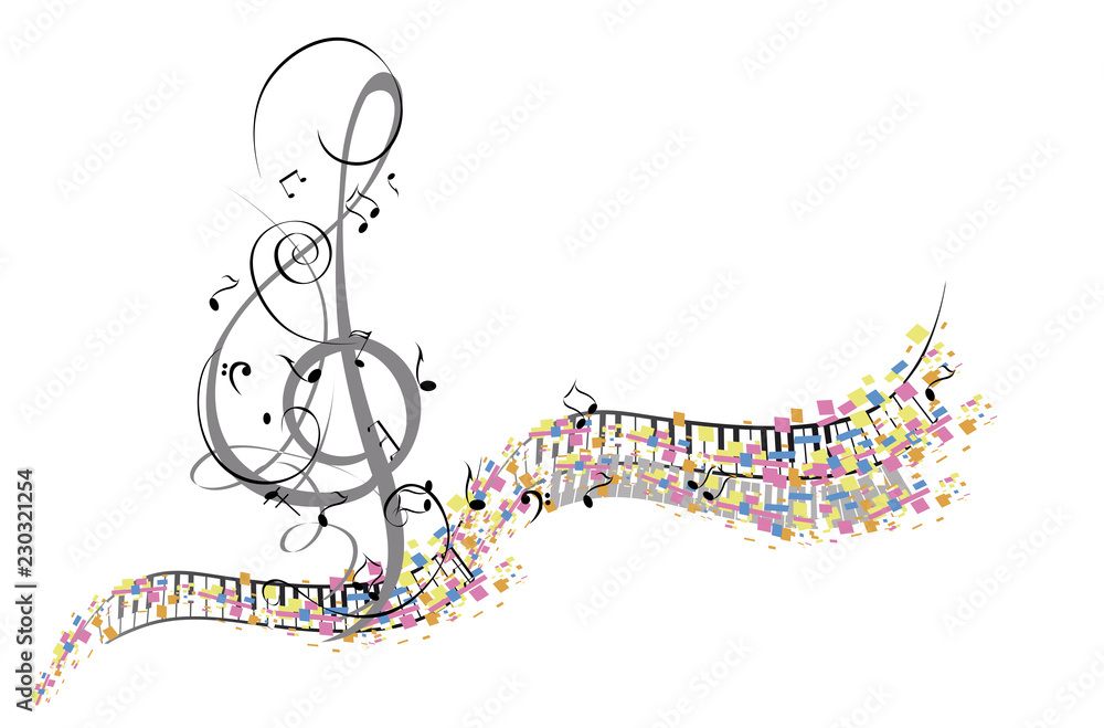 Poster Abstract colorful musical poster design with musicians and ...