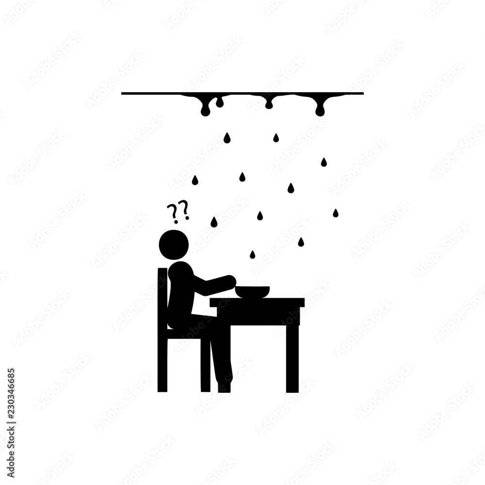 danger, water, ceiling icon. Element of human danger sign icon for ...