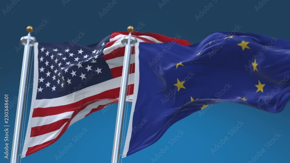 Video Stock 4k Seamless Usa United States of America And European Union ...