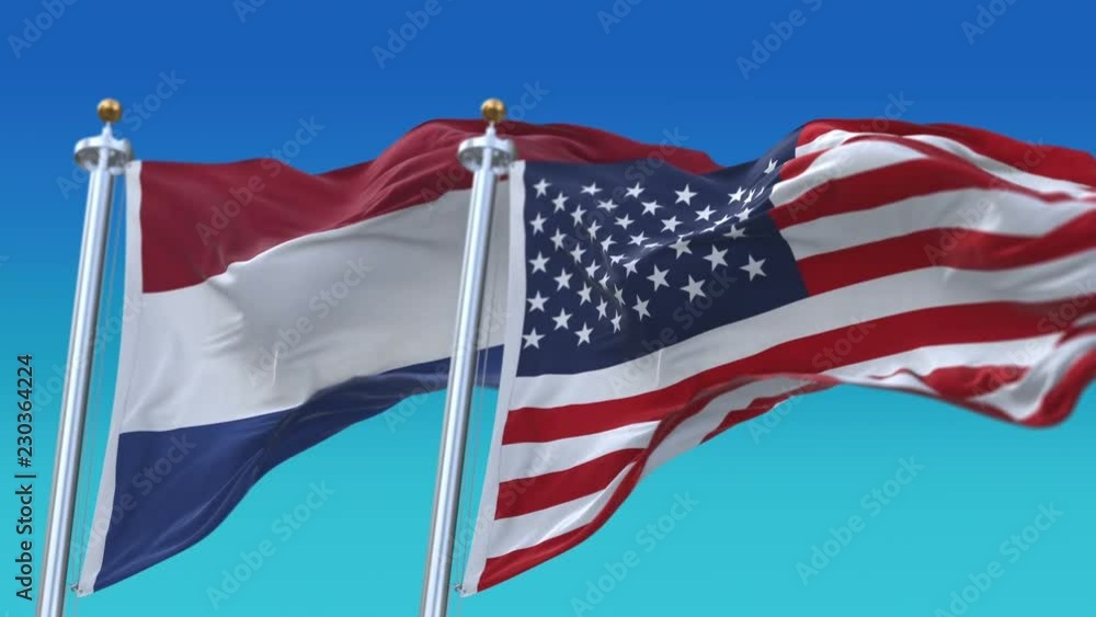4k Seamless United States of America And Netherlands Holland Flags with ...