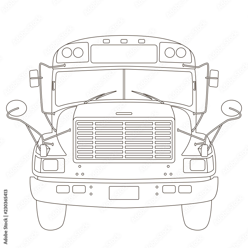 Front Of School Bus Drawing