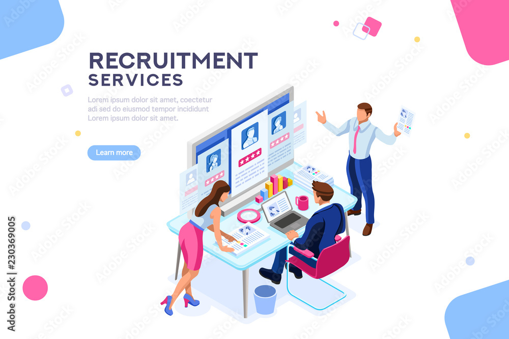 Infographic of employment leadership. Recruit for business, recruitment ...