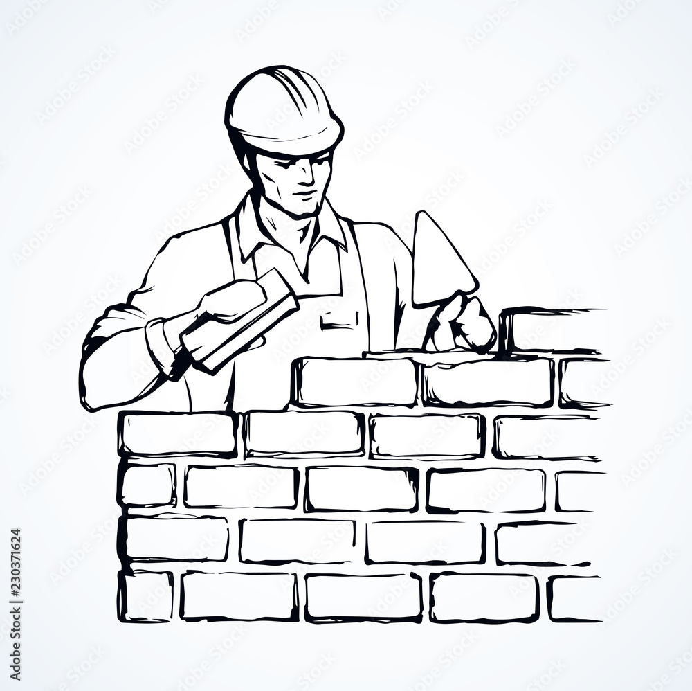 Mason. Vector drawing Stock Vector | Adobe Stock