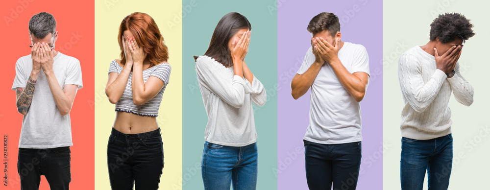 Composition of african american, hispanic and chinese group of people ...