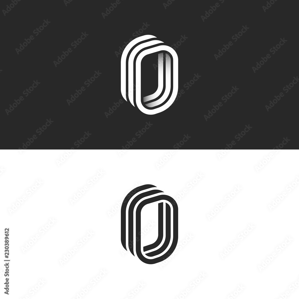 Isometric letter O initial or number zero monogram, creative 3d door ...