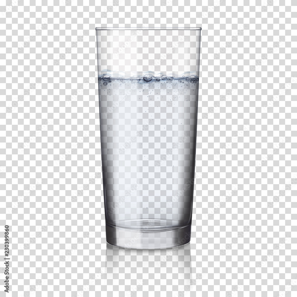 realistic transparent glass of water isolated Stock Vector | Adobe Stock