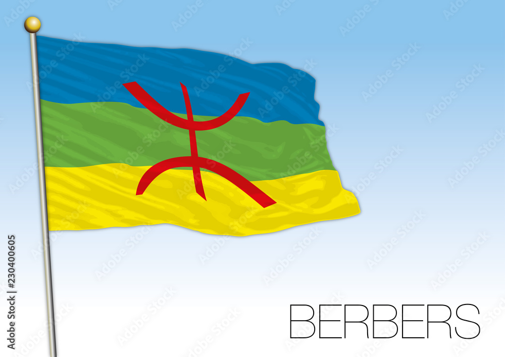 Berber population flag, North Africa, vector illustration Stock Vector ...