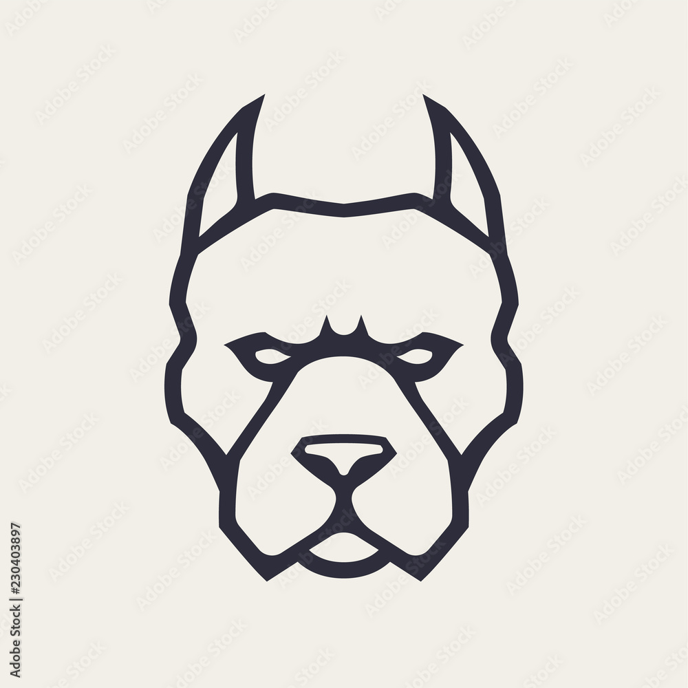 Pitbull Mascot Vector Icon Stock Vector | Adobe Stock