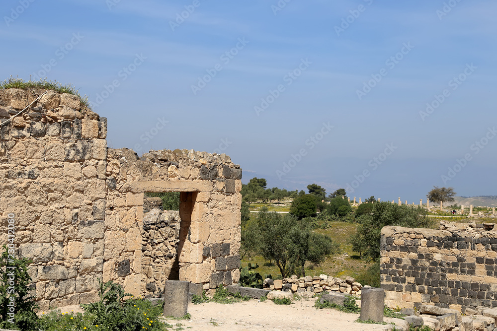 Roman ruins at Umm Qais (Umm Qays) --is a town in northern Jordan near ...