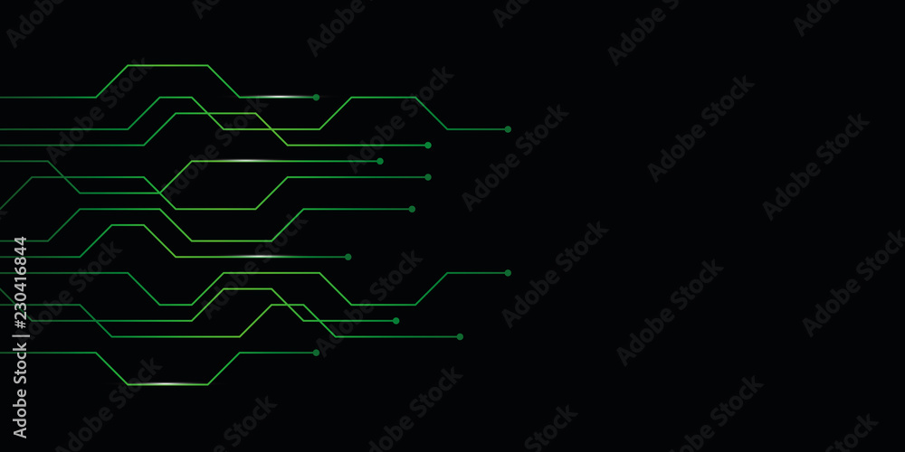 green abstract digital technology circuit board background Stock Vector ...